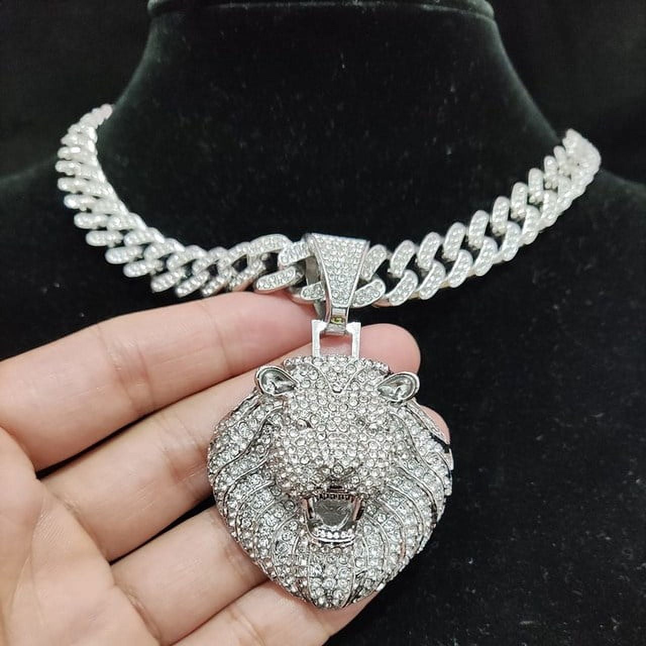 Chain Iced Out Bling HipHop Animal Necklaces Fashion Jewelry - Walmart.com