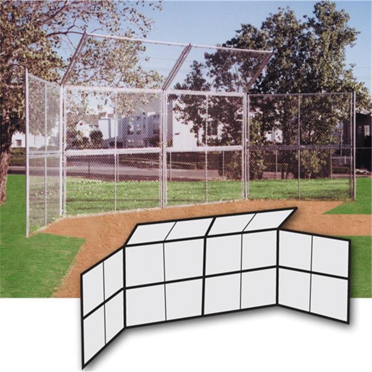 Chain Link Backstop-20' w/Hood-No Wings - Walmart.com