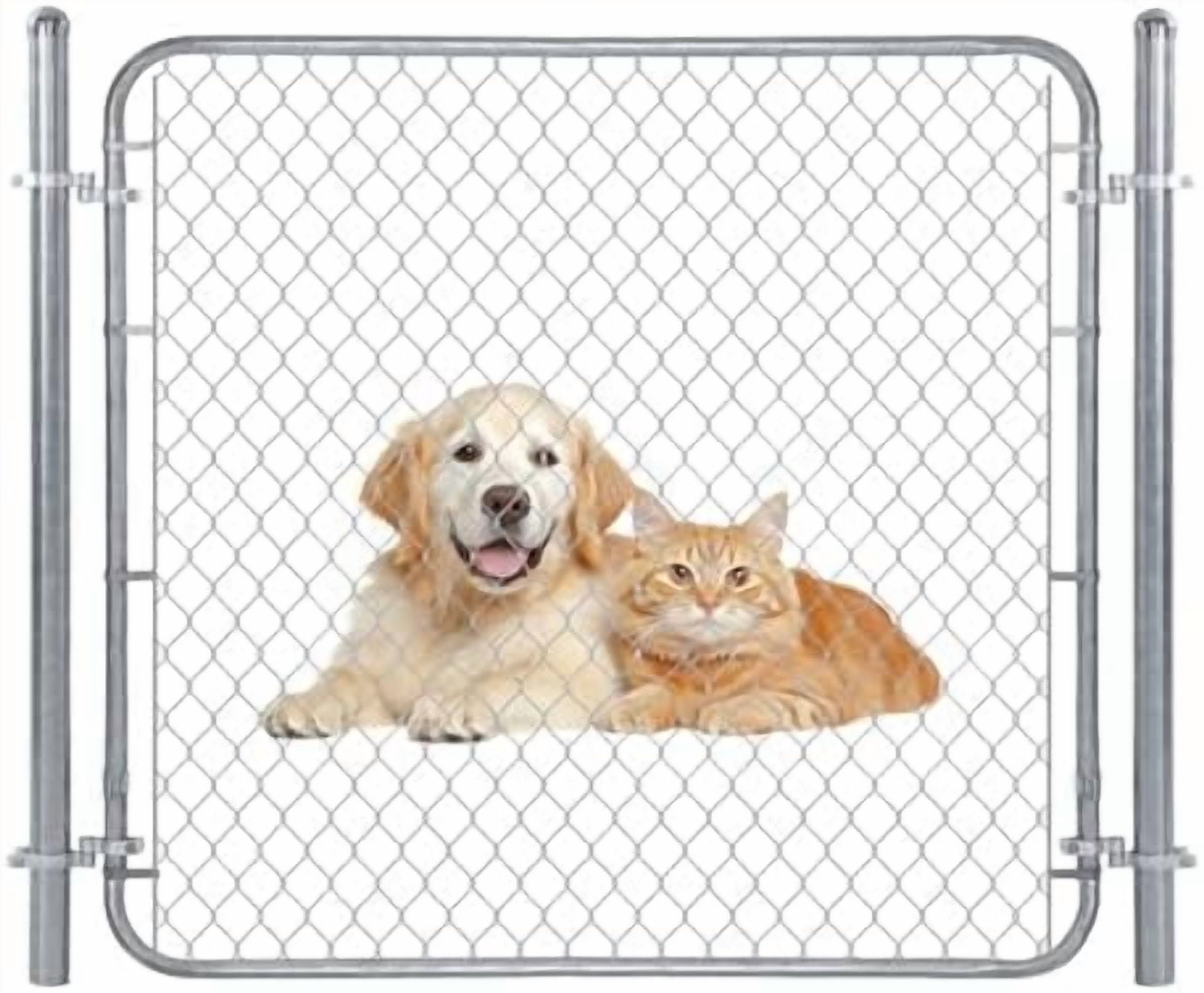 Chain Link Fence Gate, 76 x 48 in Adjustable Chain Link Gate Kit, Anti ...