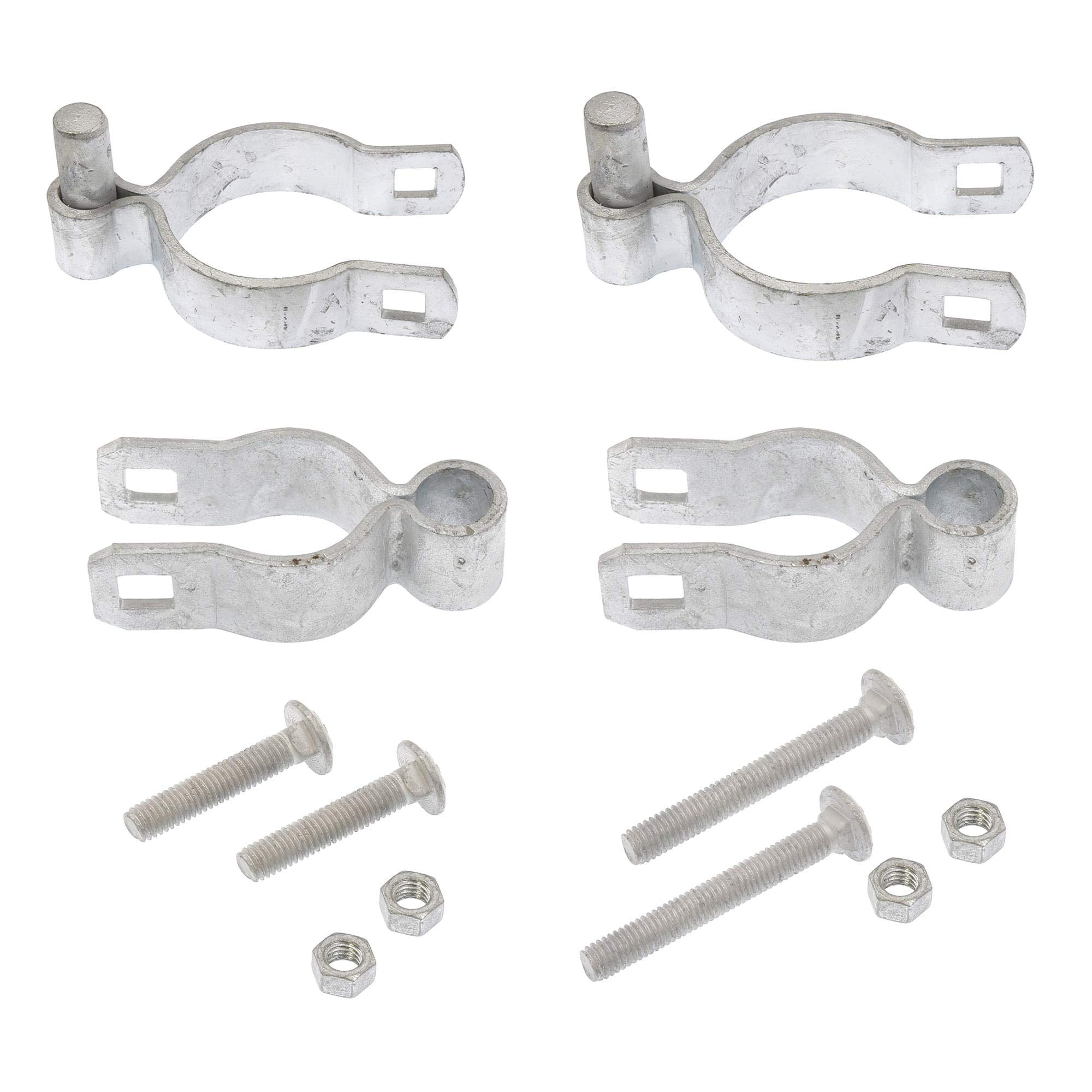 Chain Link Fence Gate Hinge Kit | Two 1 3/8" Female Hinges and Two 2 3/ ...