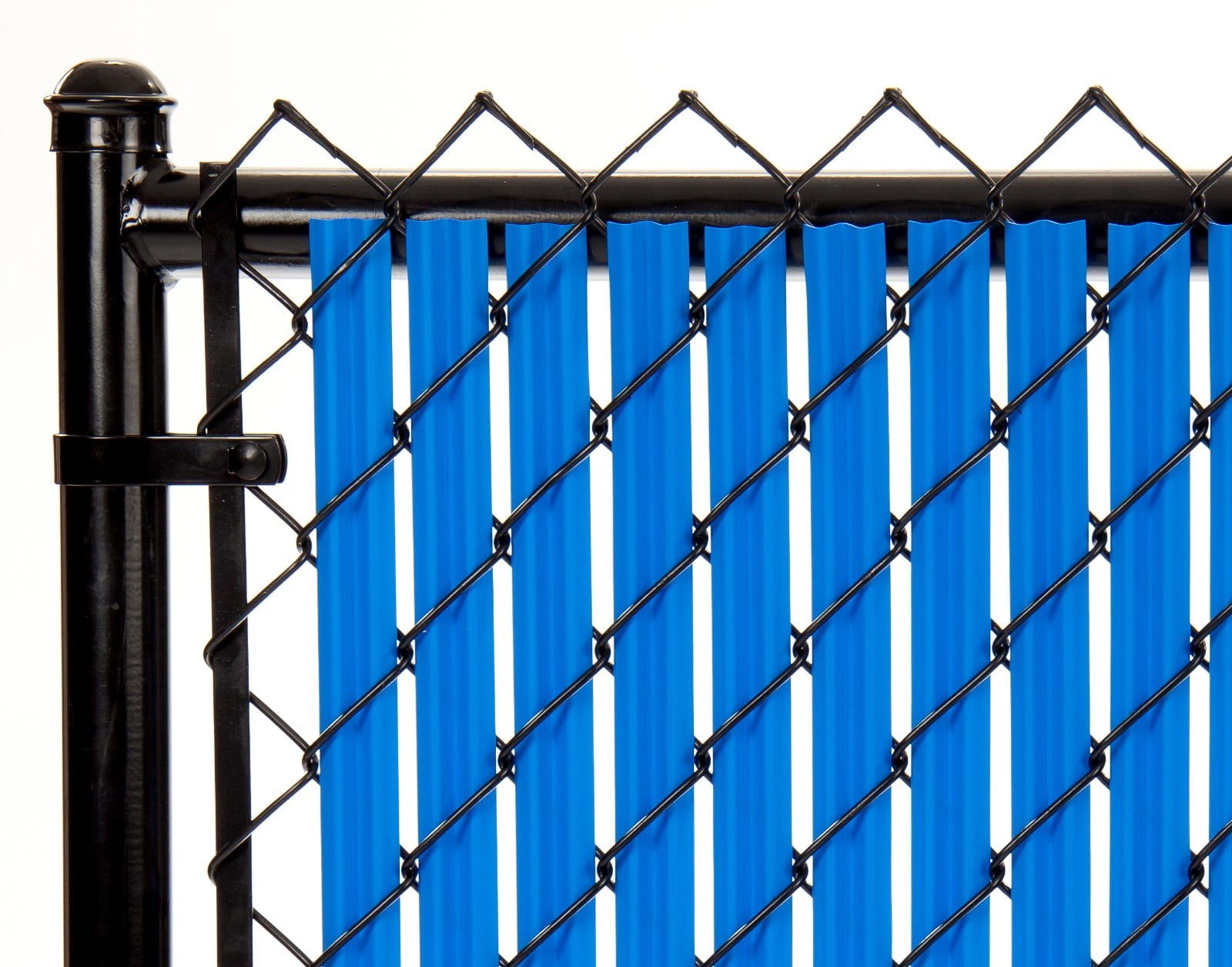 Chain Link Royal Blue Single Wall Ridged™Privacy Slat 8ft High Fence ...