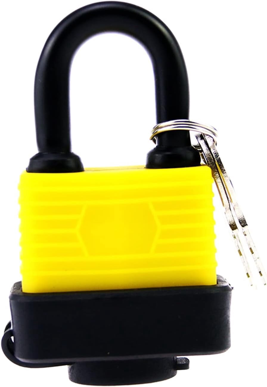 Chain Lock Anti-Static Waterproof Padlock Short Beam Yellow Waterproof ...