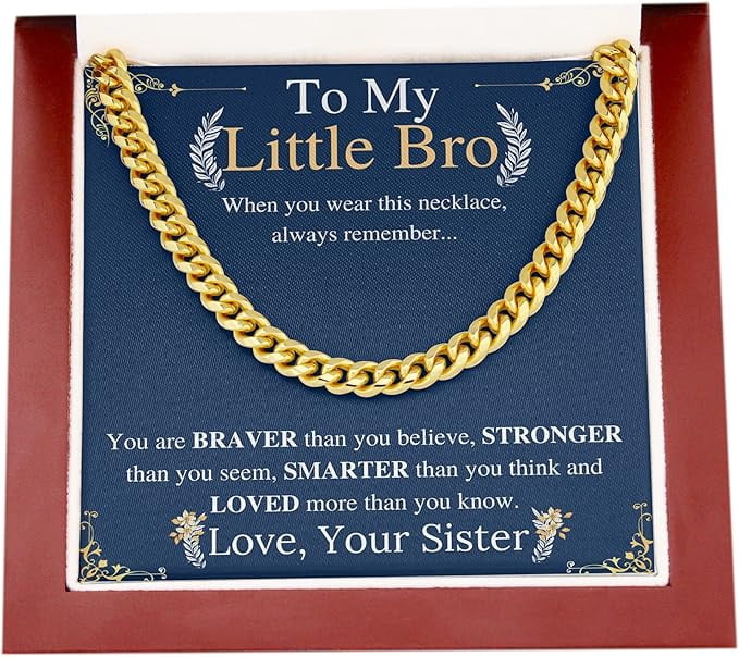 Chain Necklace For Little Brother from Sister on Birthday with ...