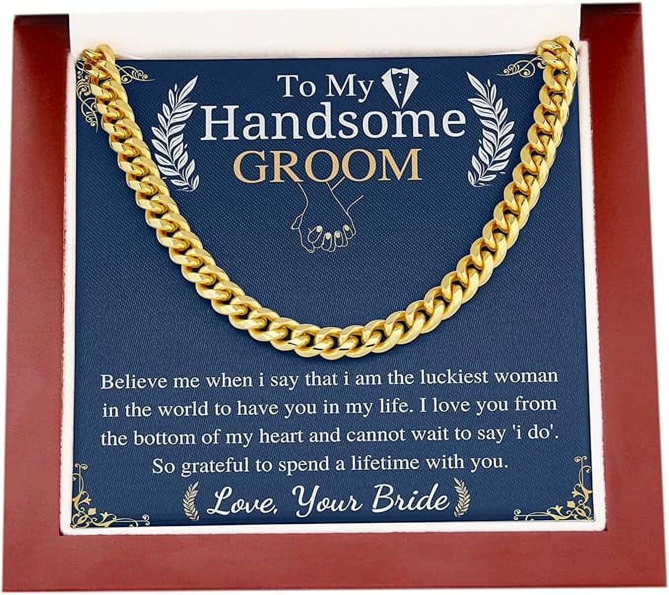 Chain Necklace For My Handsome Groom from bride on Wedding with ...