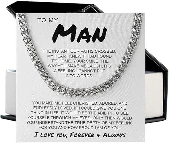 Chain Necklace for Man, Valentine's Day Gift for Men, Cuban Link Chain ...