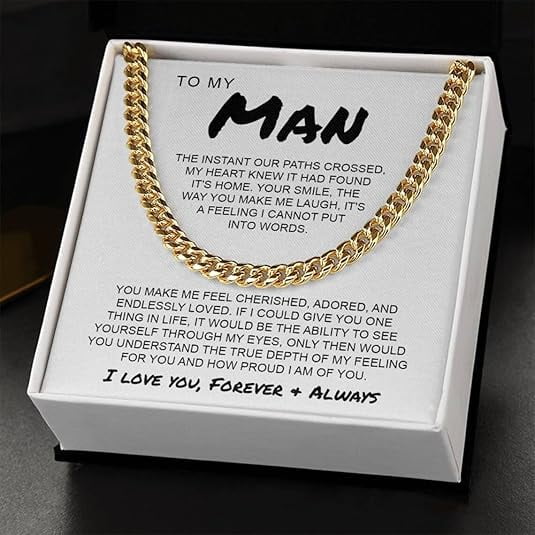 Chain Necklace for Man, Valentine's Day Gift for Men, Cuban Link Chain ...