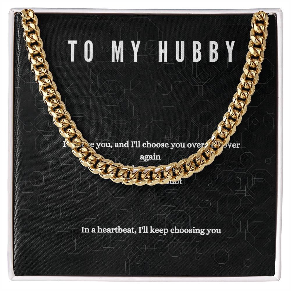 Chain Necklace for Husband, Cuban Link Chain, Stainless Steel or Yellow ...