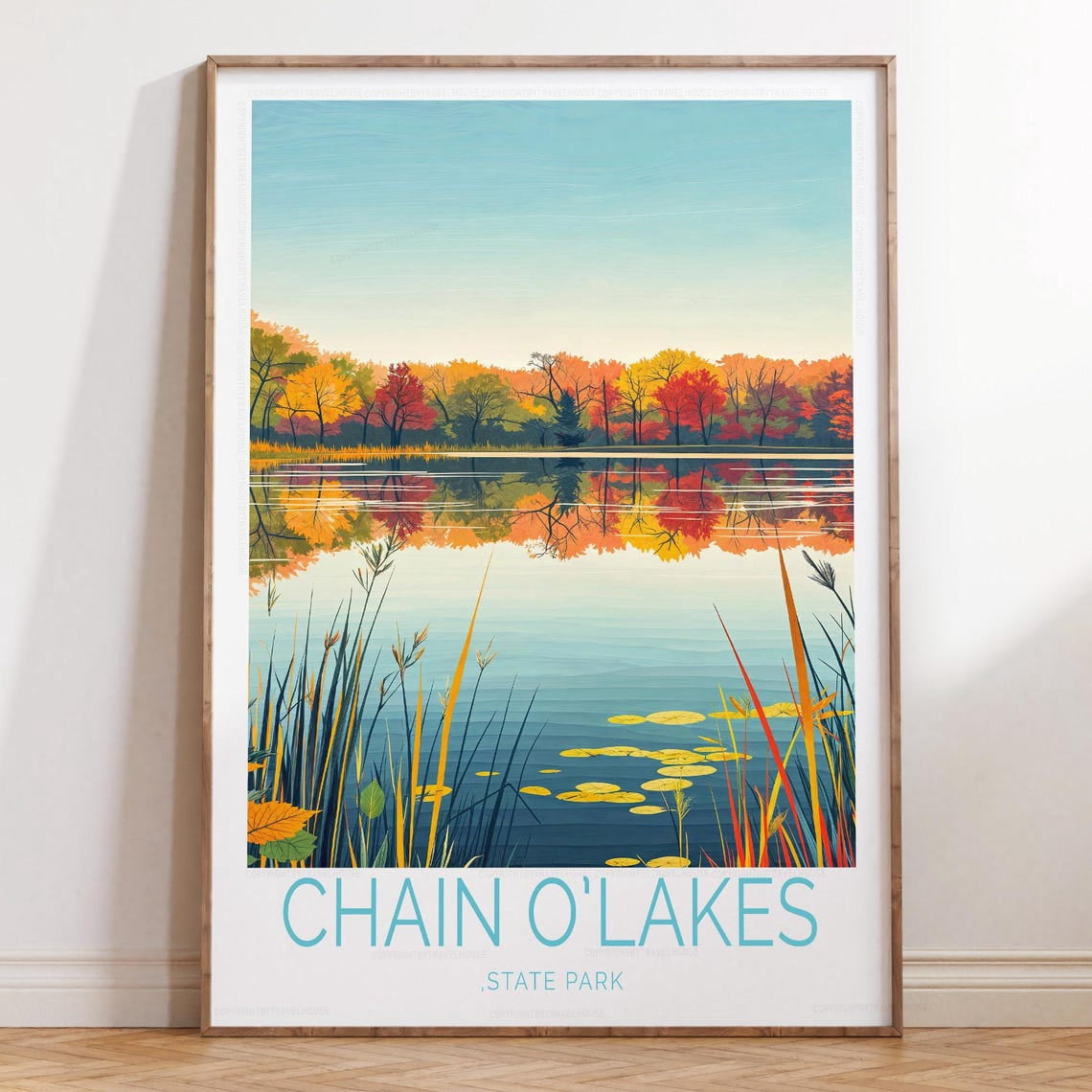 Chain O' Lakes State Park Travel Poster, Illinois Chain O' Lakes Travel ...