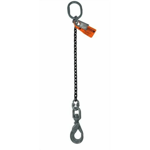 Chain Sling - 1/2" x 6' Single Leg with Swivel Positive Locking Hook ...
