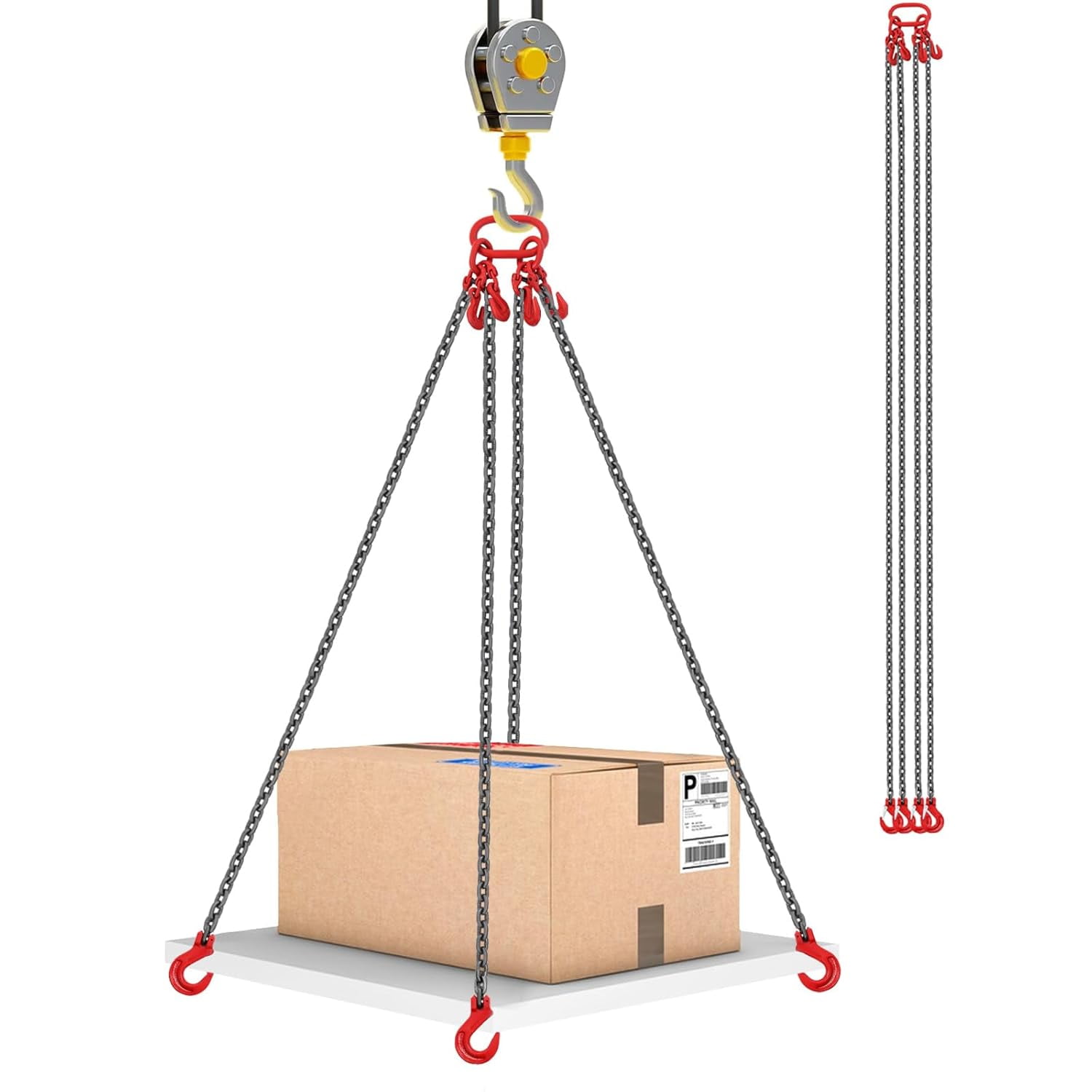 Chain Sling, 5/16 Inch×10 Ft Lifting Chains with Hooks, G80 Engine ...