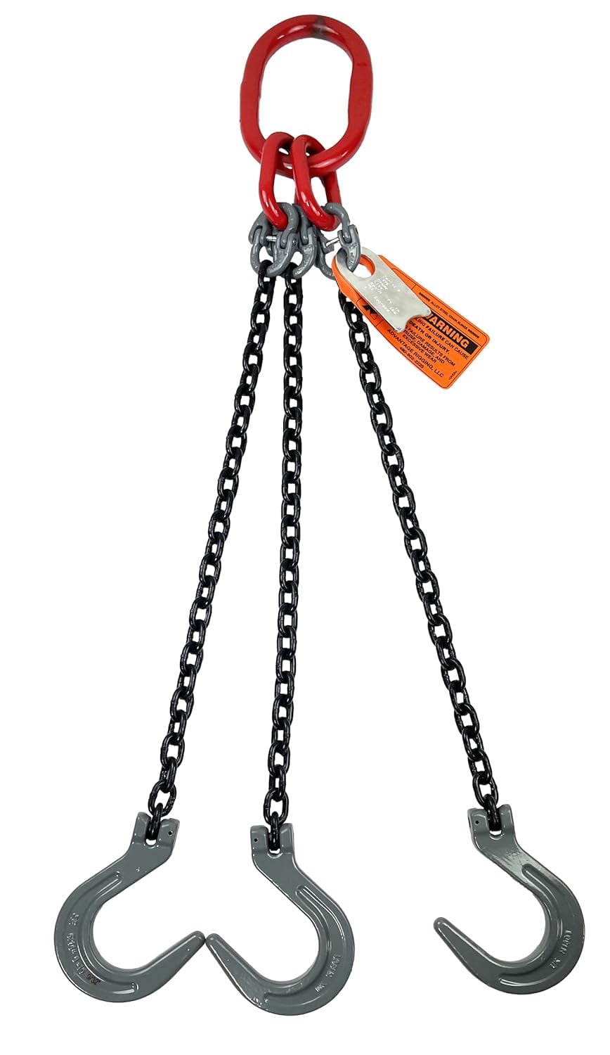 Chain Sling - 5/16" x 5' Triple Leg with Foundry Hook - Grade 80 ...