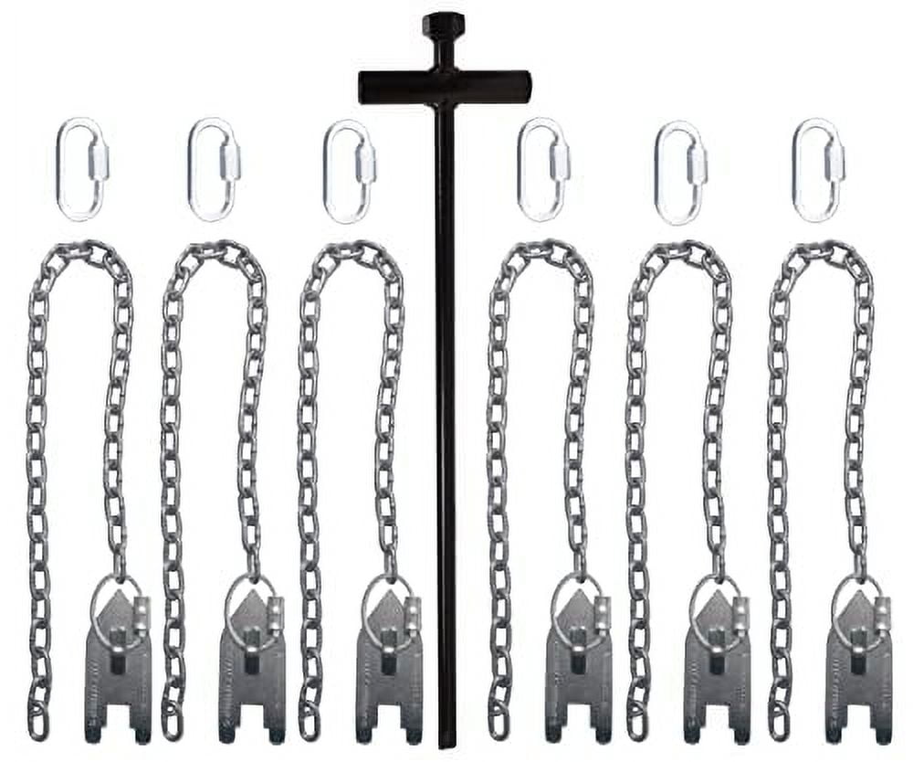 Chain Stake Package - 6 Anchor Chain Stakes 20" #2 Chain with Driver and Quick Links Included ...