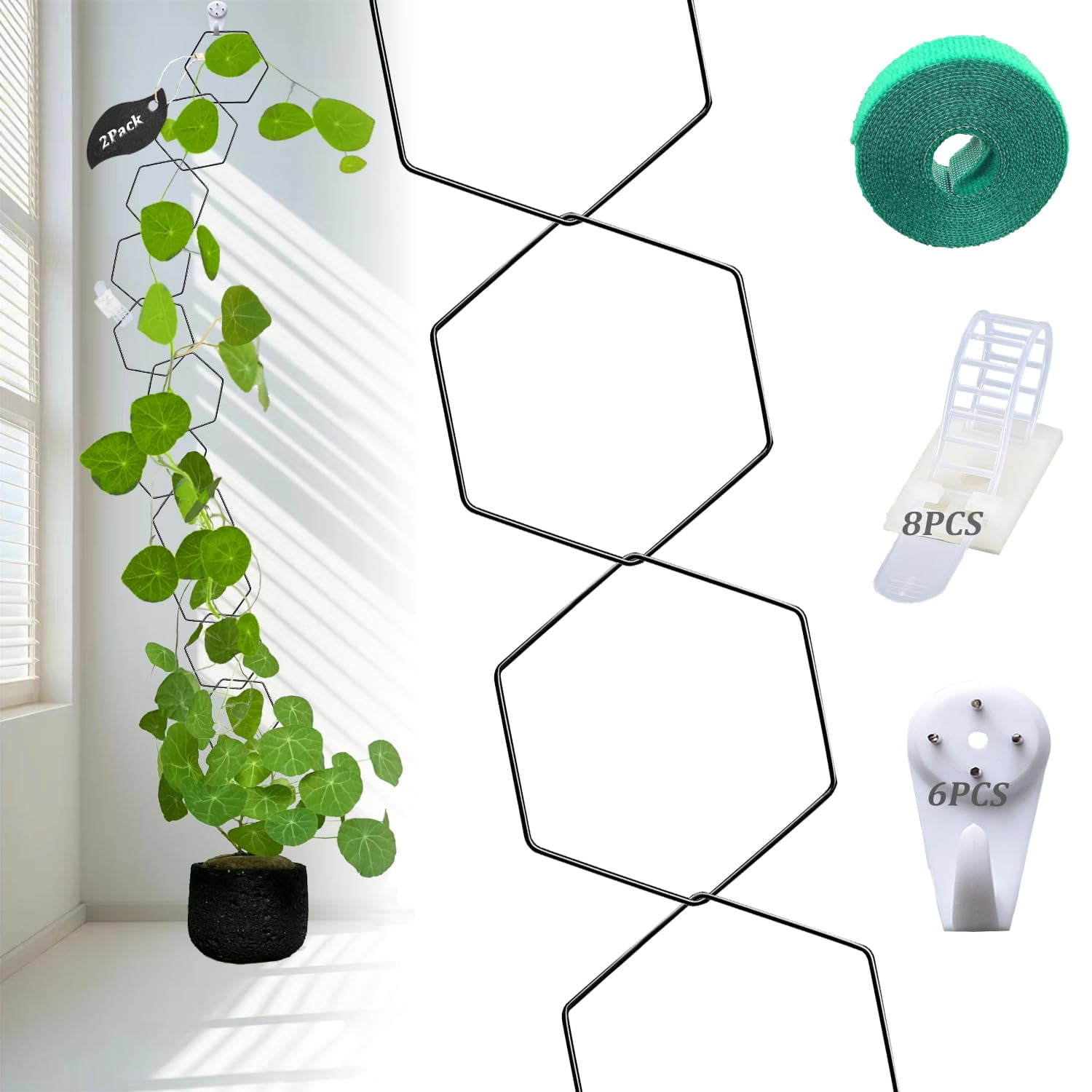 Chain Trellis for Climbing Plants Indoor & Outdoor,2Pack House Potted ...