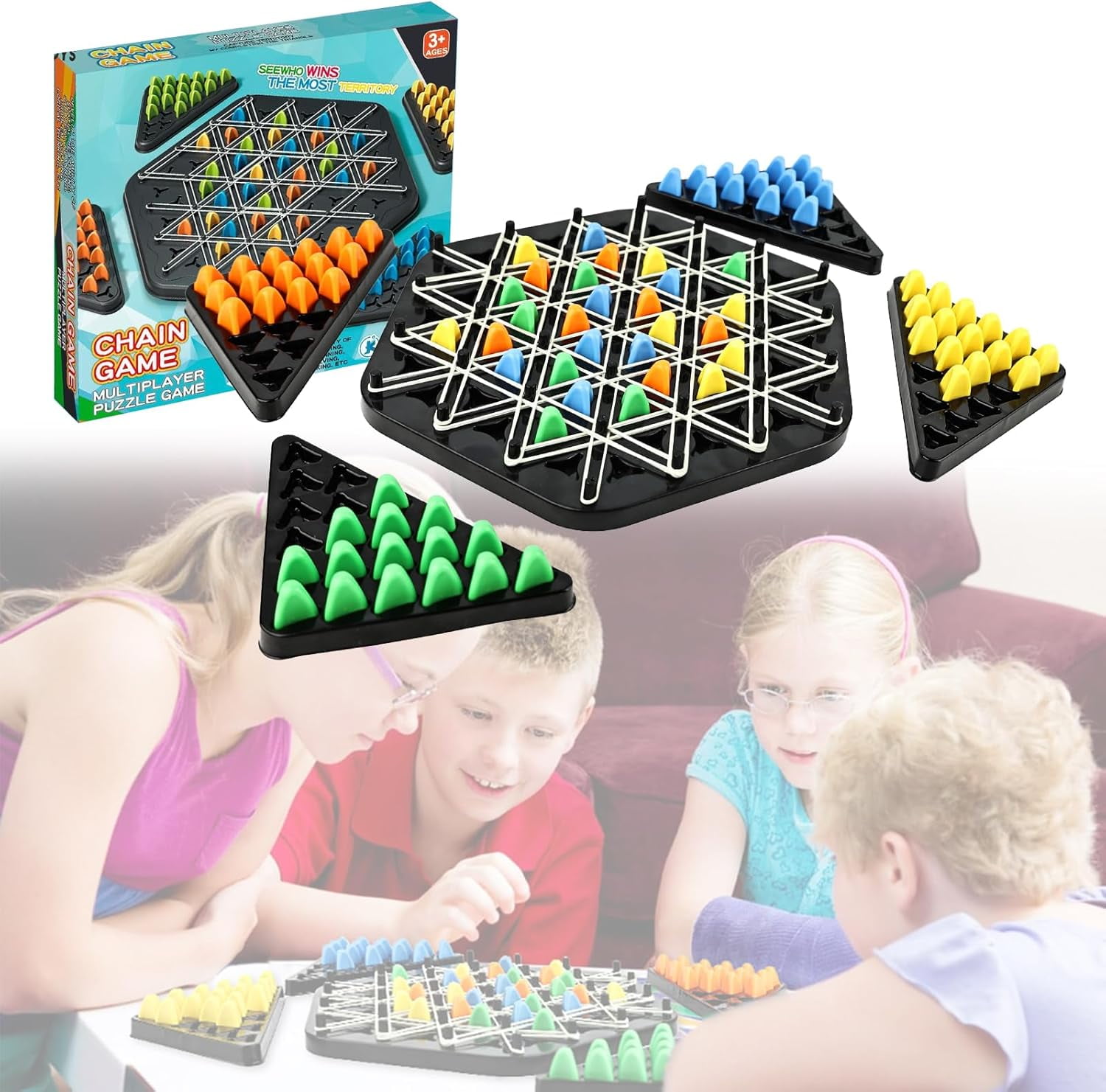 Triggle Game, Funny Chain Triangle Game, Triggle Rubber Band Game ...