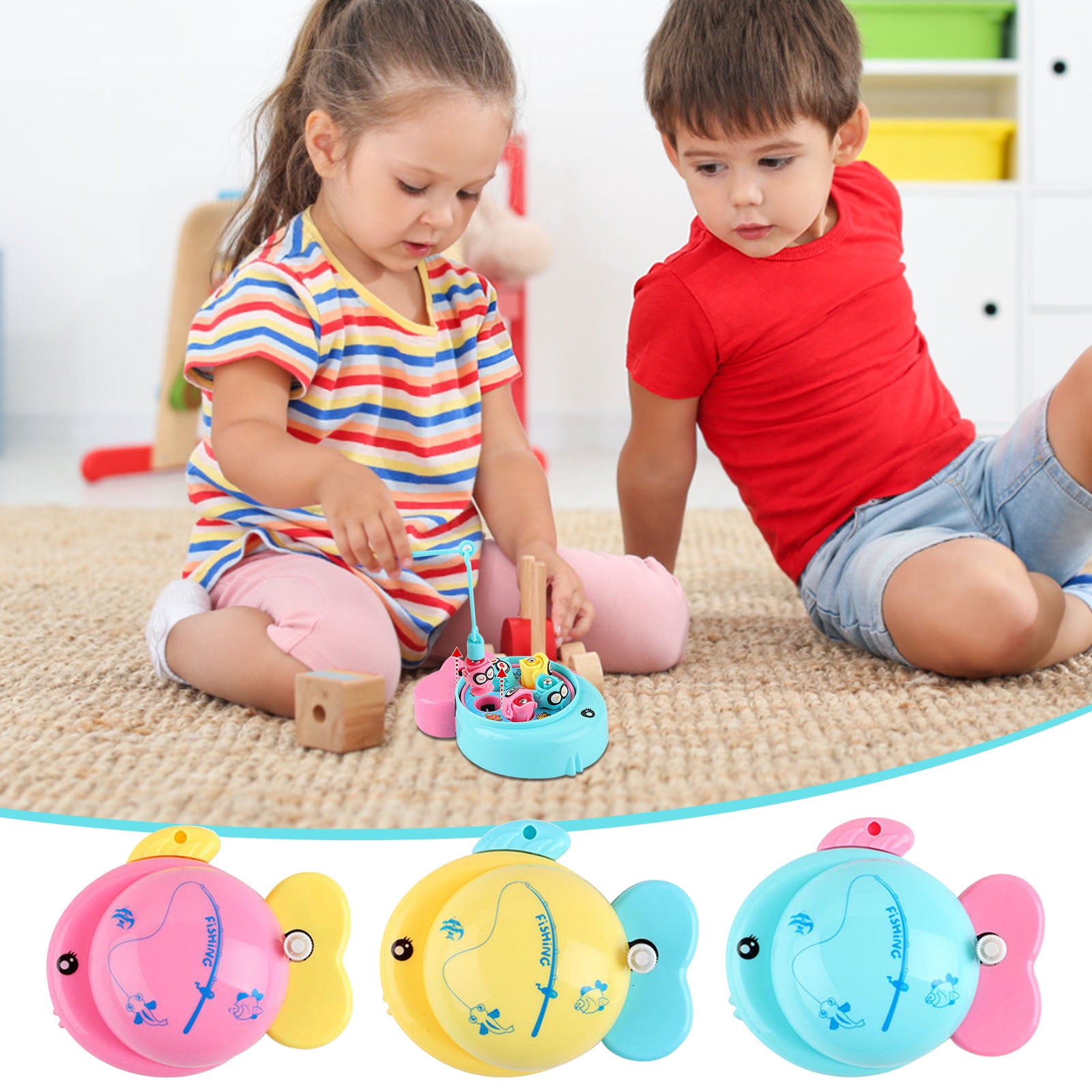 Chain up Winding Magnetic Fishing Toy, Twisted Mini Game Console, 10 ...