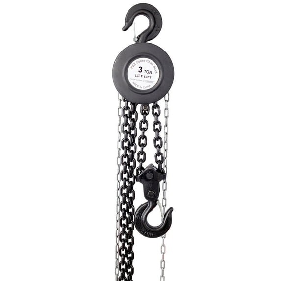 Chain hoist 4400lbs 2T capacity 10ft wIth 2 heavy duty hooks,Manual chain hoist steel ...