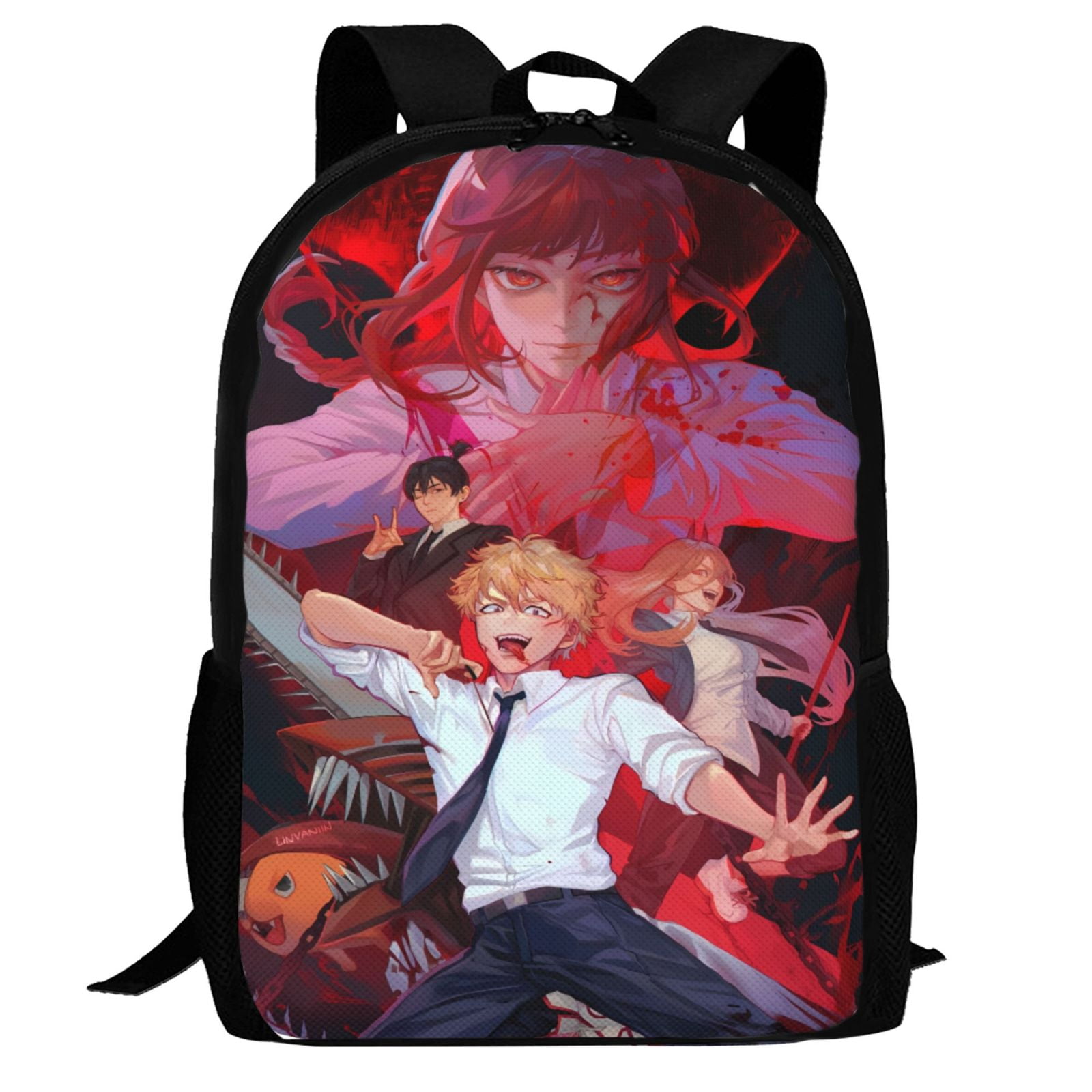 Chain-saw Anime Man Backpack 3D Print Lightweight Bookbag Casual Sport ...
