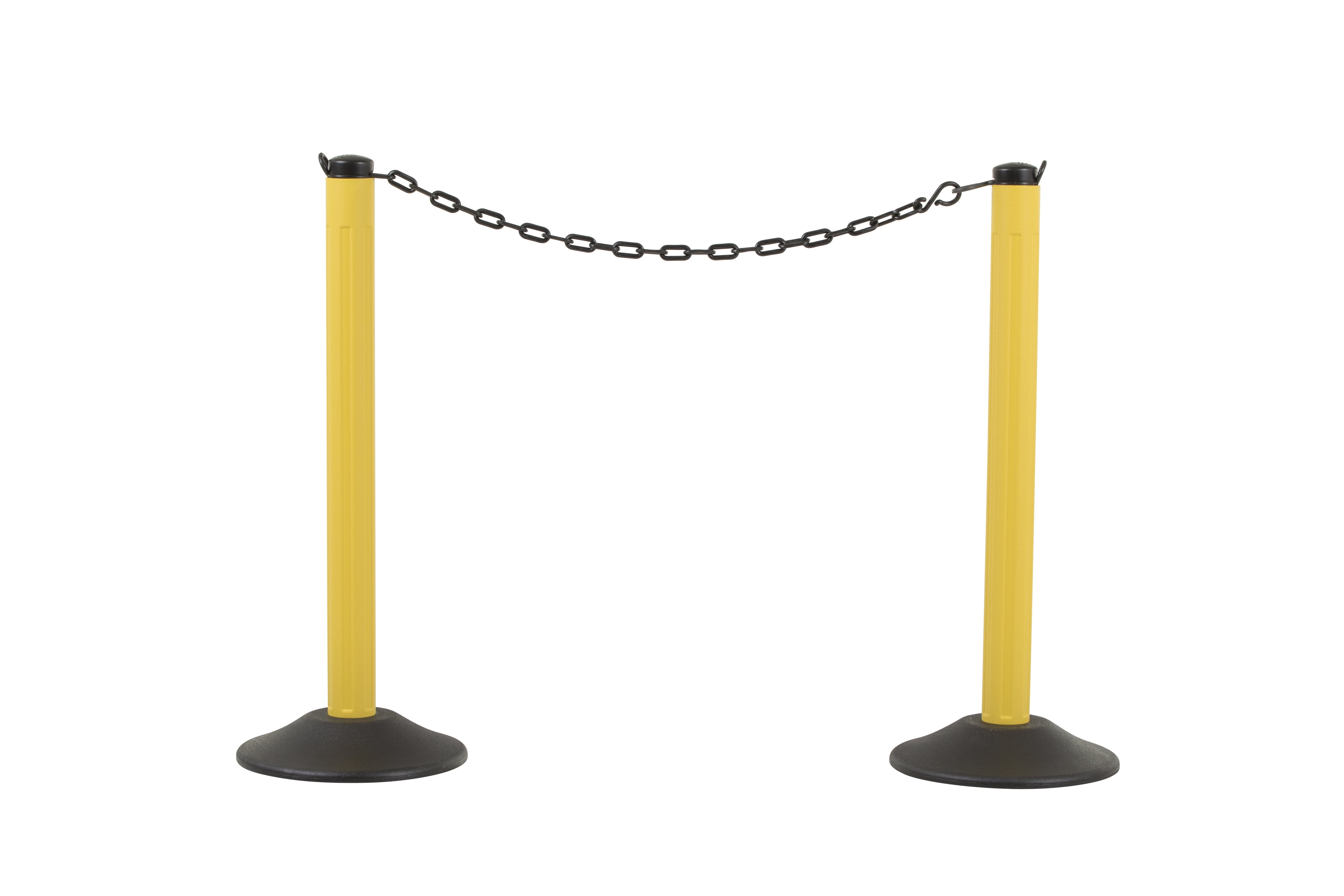 ChainBoss Yellow Stanchion with 10' of Black Plastic Chain- Weighted ...