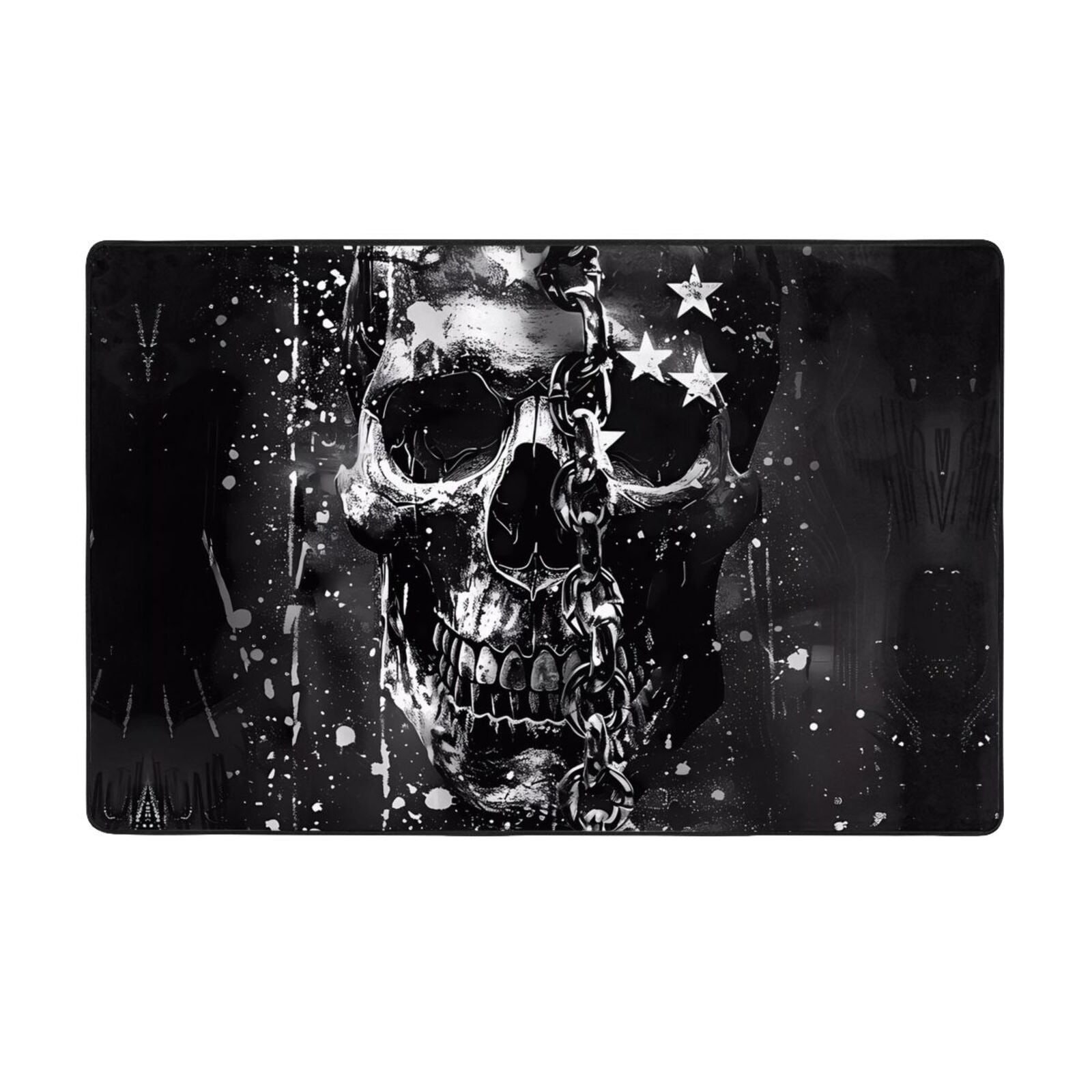 Chained Skull Artwork Bathroom Rugs Non Slip Washable, 60x39in Water ...