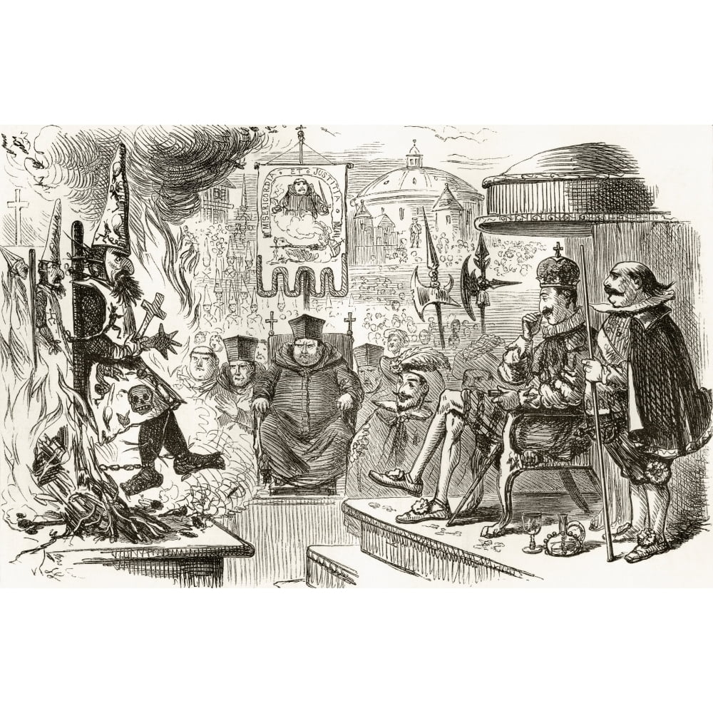 Chained To The Stake. Illustration By J. Leech To The Poem The Auto Da ...