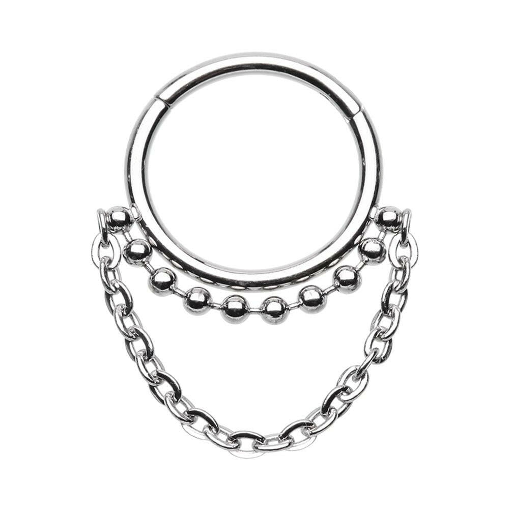 Chained Tribal Ball Steel Seamless Hinged Clicker Ring - Walmart.com