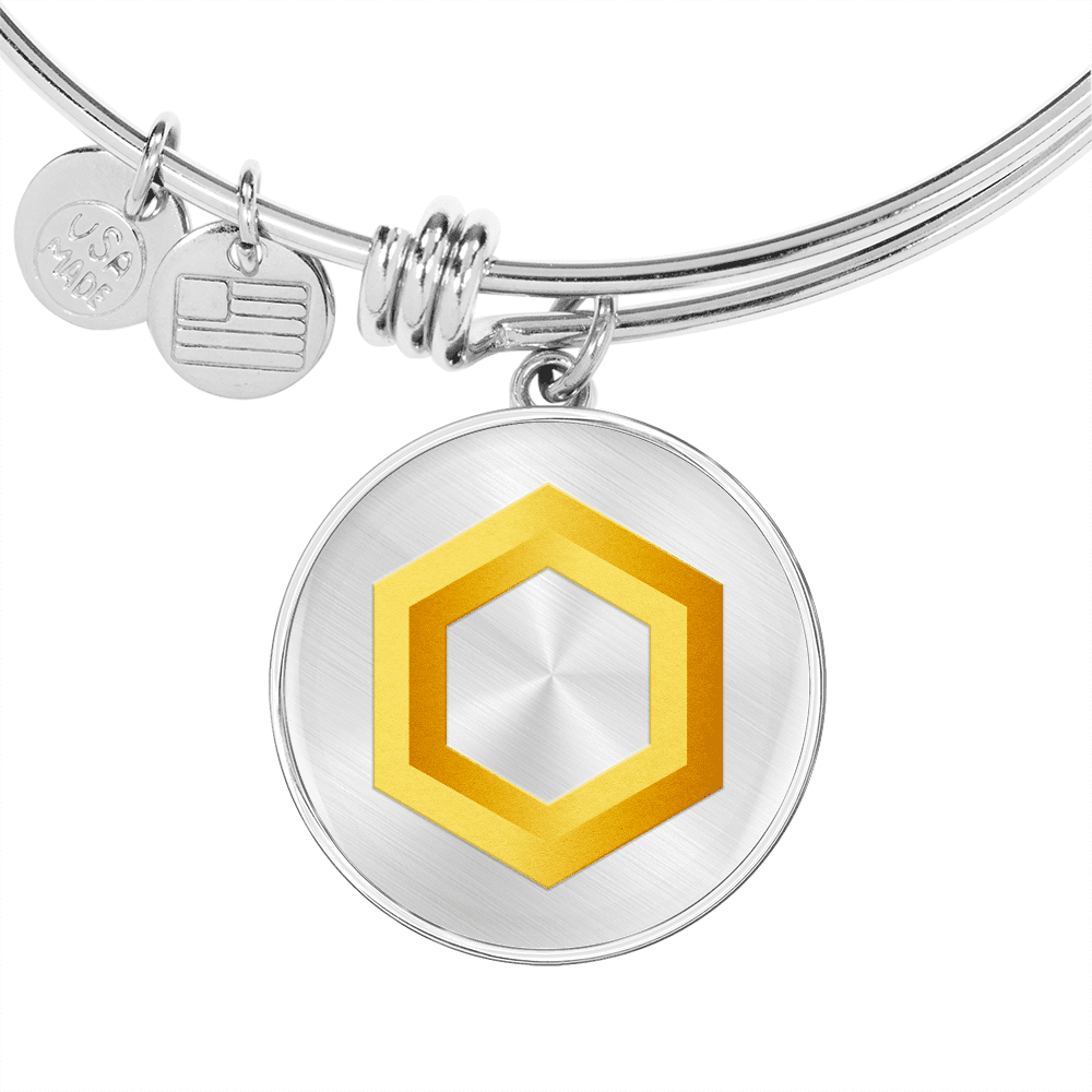 Chainlink Token Gold Bracelet Stainless Steel or 18k Gold Circle Bangle ...