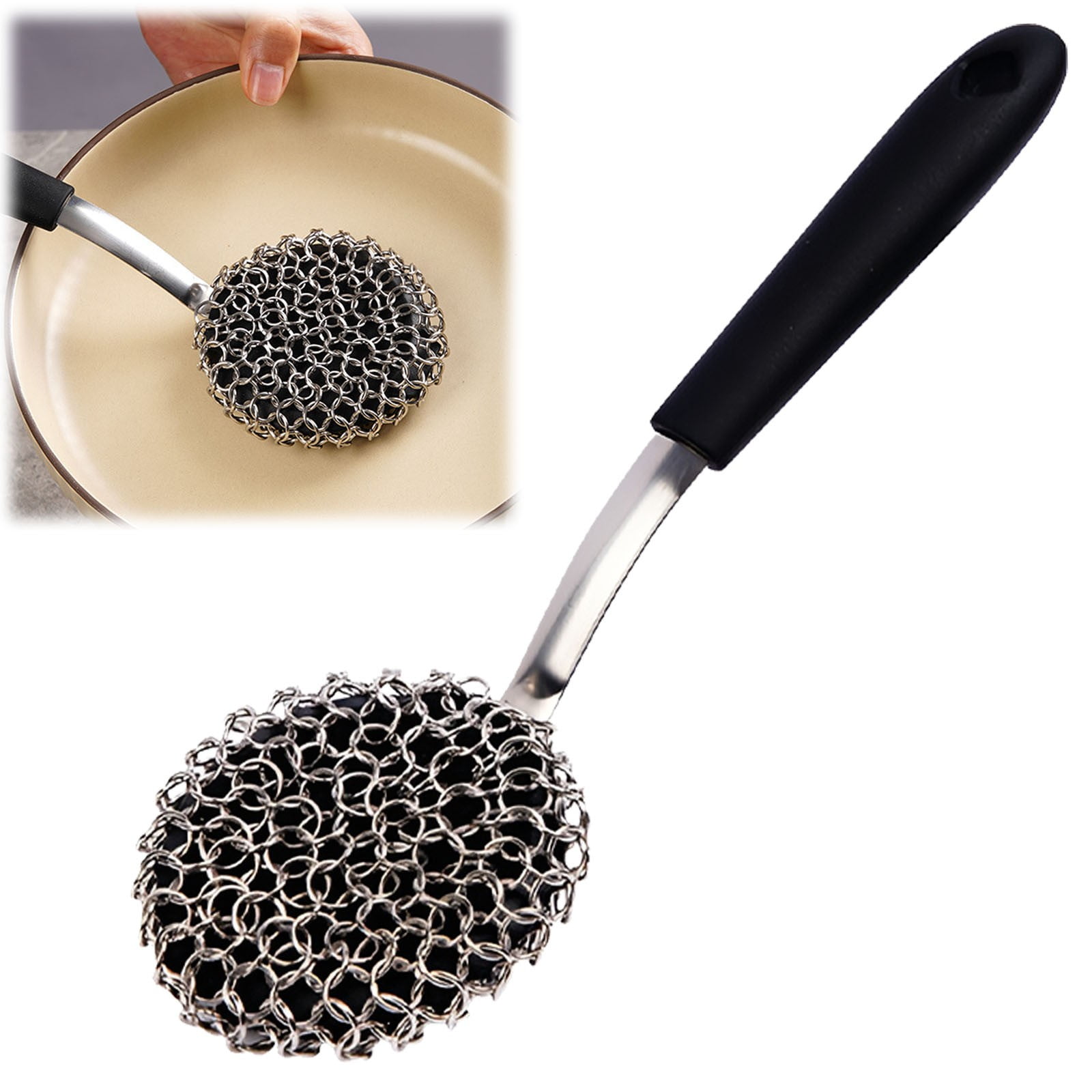 Chainmail Grill Scrubber Cleaner, Barbecue Grate Cleaning Chain Brush ...