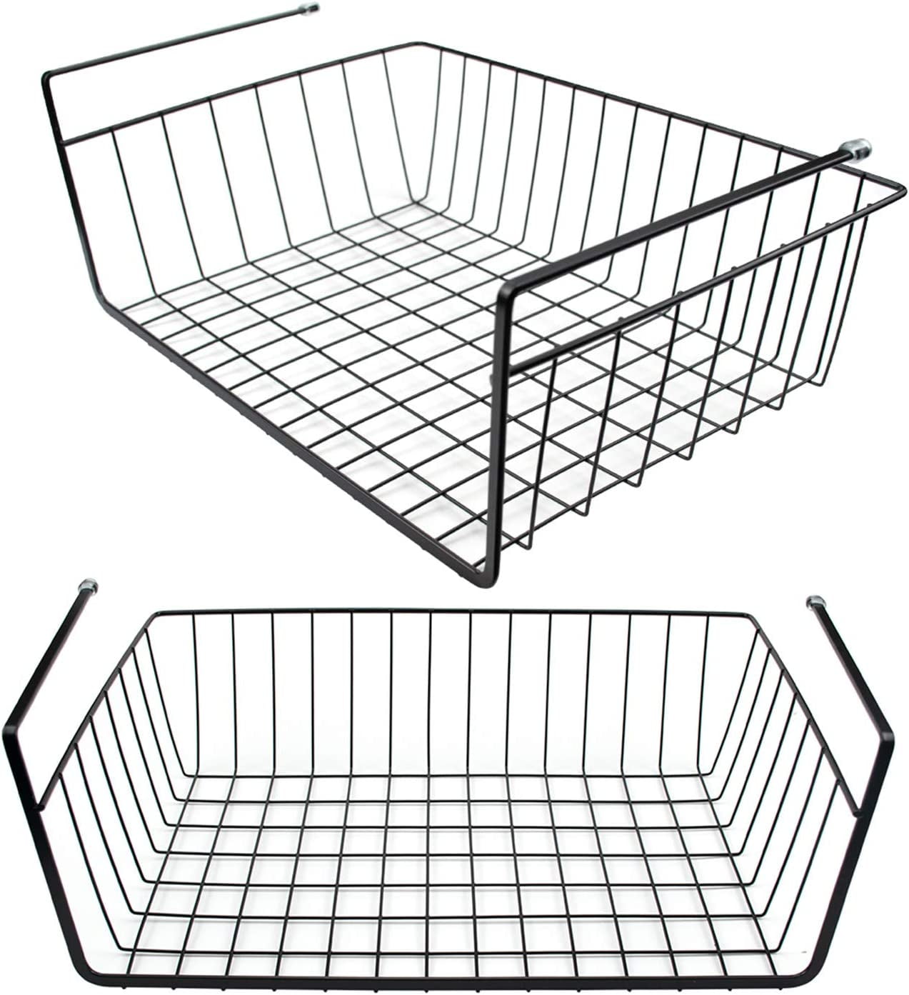 Chainplus 2 Pack Under Shelf Wire Basket Hanging Storage Baskets, Under ...