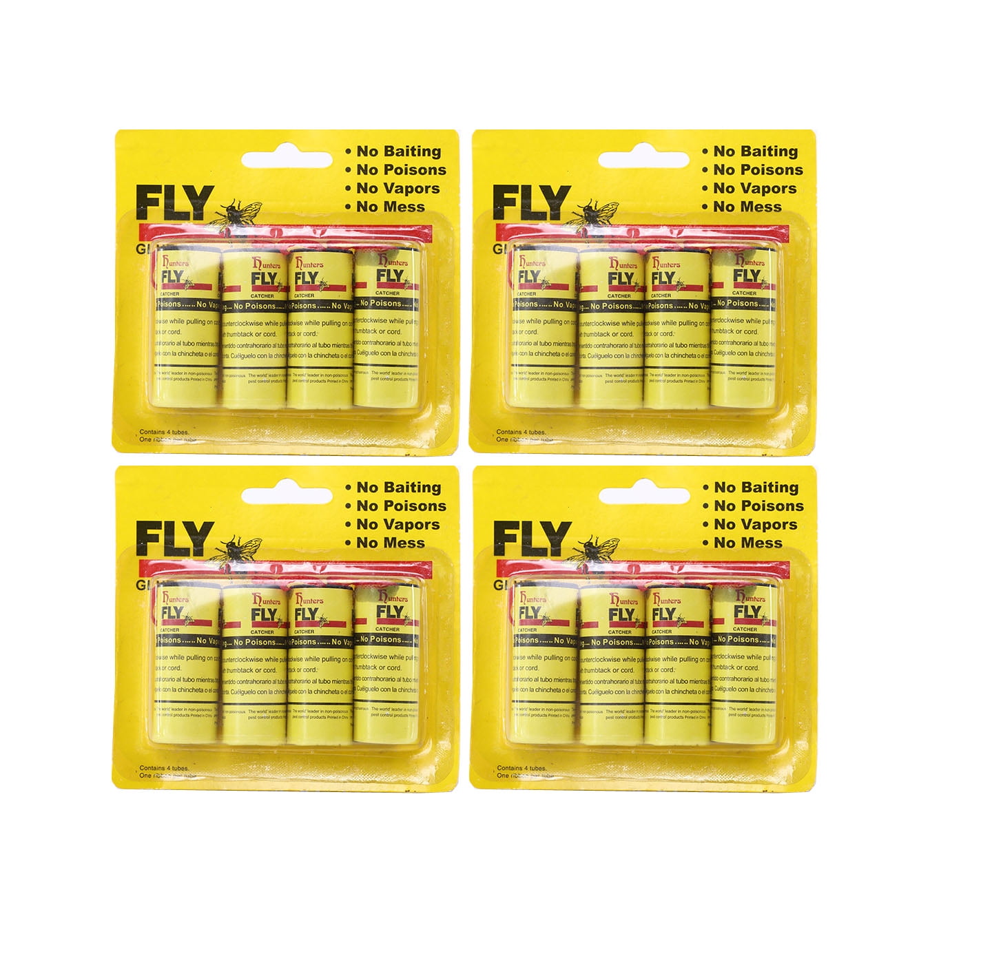 Chainplus 4 Packs Fly Strips, Fly Paper Strips Roll Ribbon, Sticky Fly ...