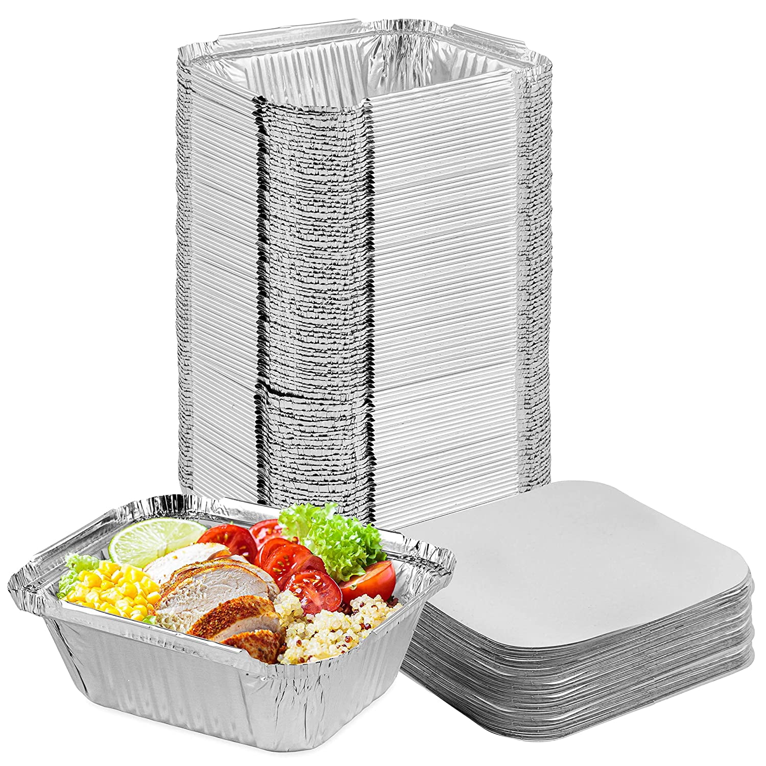 Chainplus 50 PCS Aluminum Foil Roasting Pans | Premium 12.4" x 8.46 ...