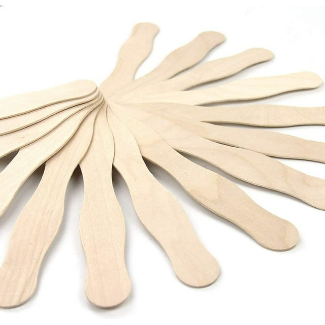 Chainplus 50 Pieces Wavy 8 Inch Jumbo Wood Fan Handles Wedding Fan ...