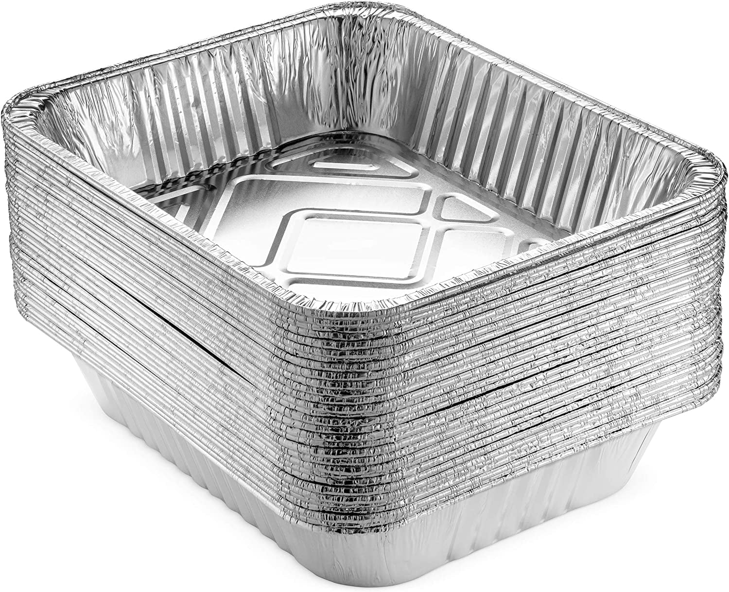 Chainplus Aluminum Pans Disposable Half Size (50 Pack) 12.4x8.46 1.96 ...