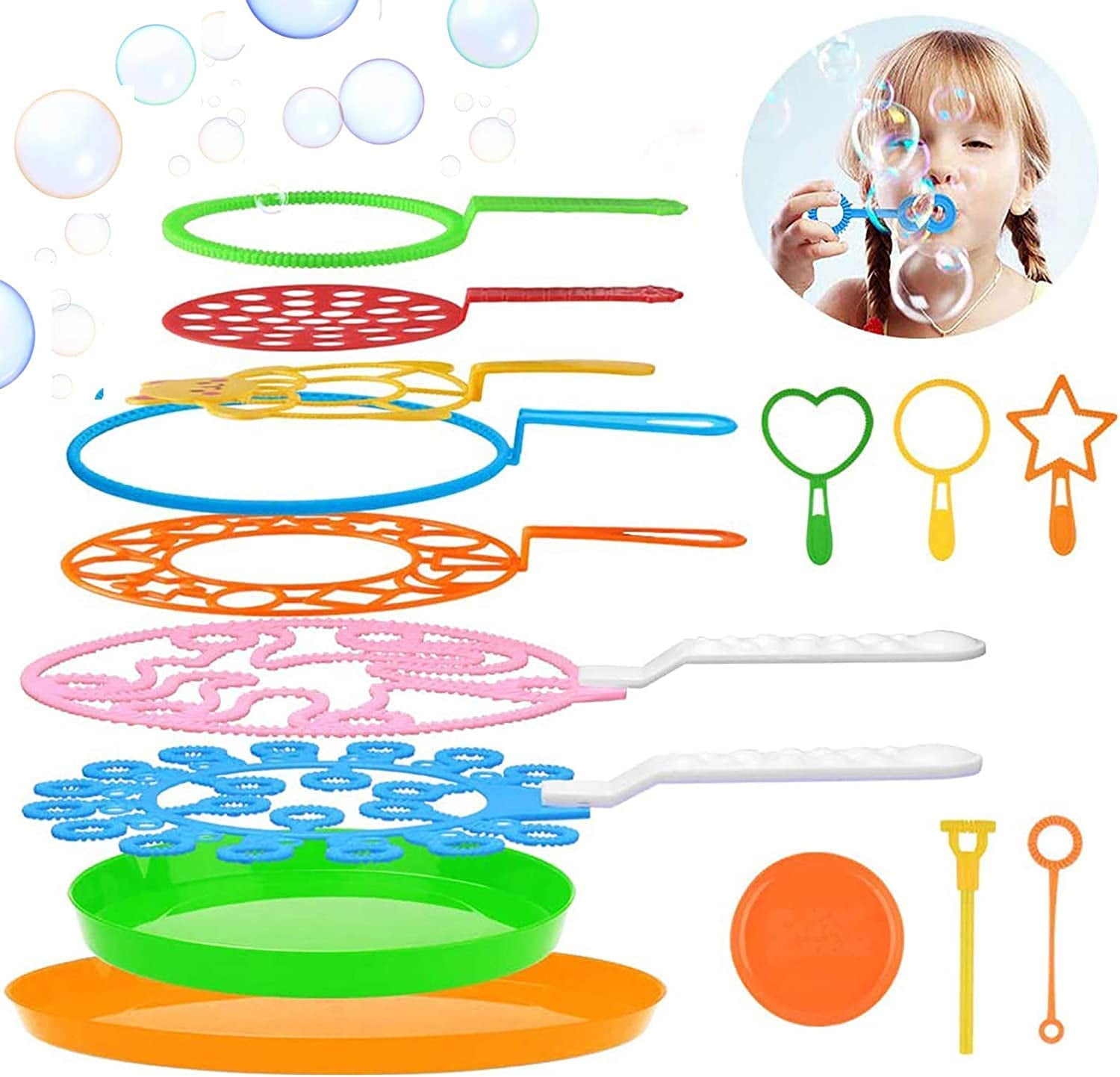 Chainplus Big Bubble Wands Set Bubble Party Pack Bulk, Funny Bubble Toy ...