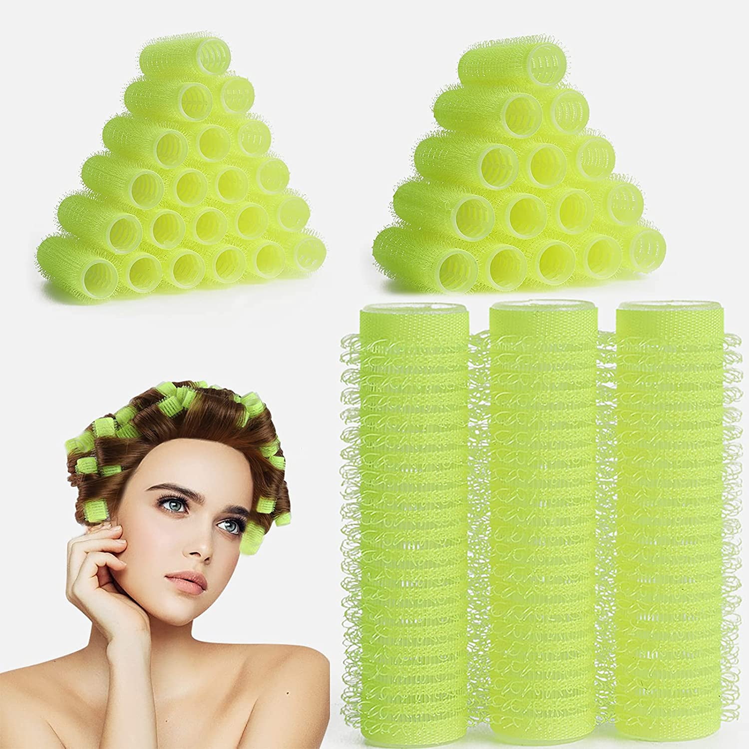 Chainplus Hair Rollers Self Grip Holding Rollers Hairdressing Curlers ...