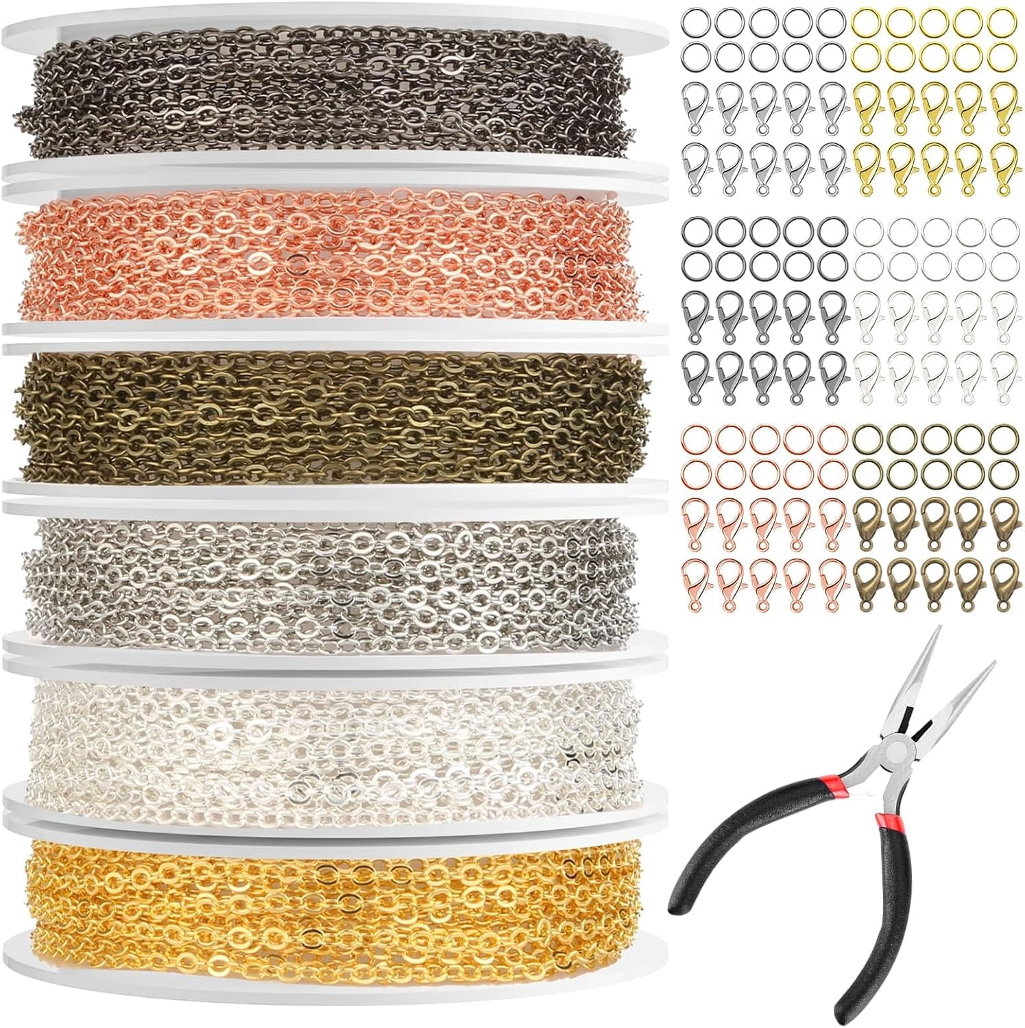 Chains for Jewelry Making, 60ft Jewelry Making Chains for Necklace with ...