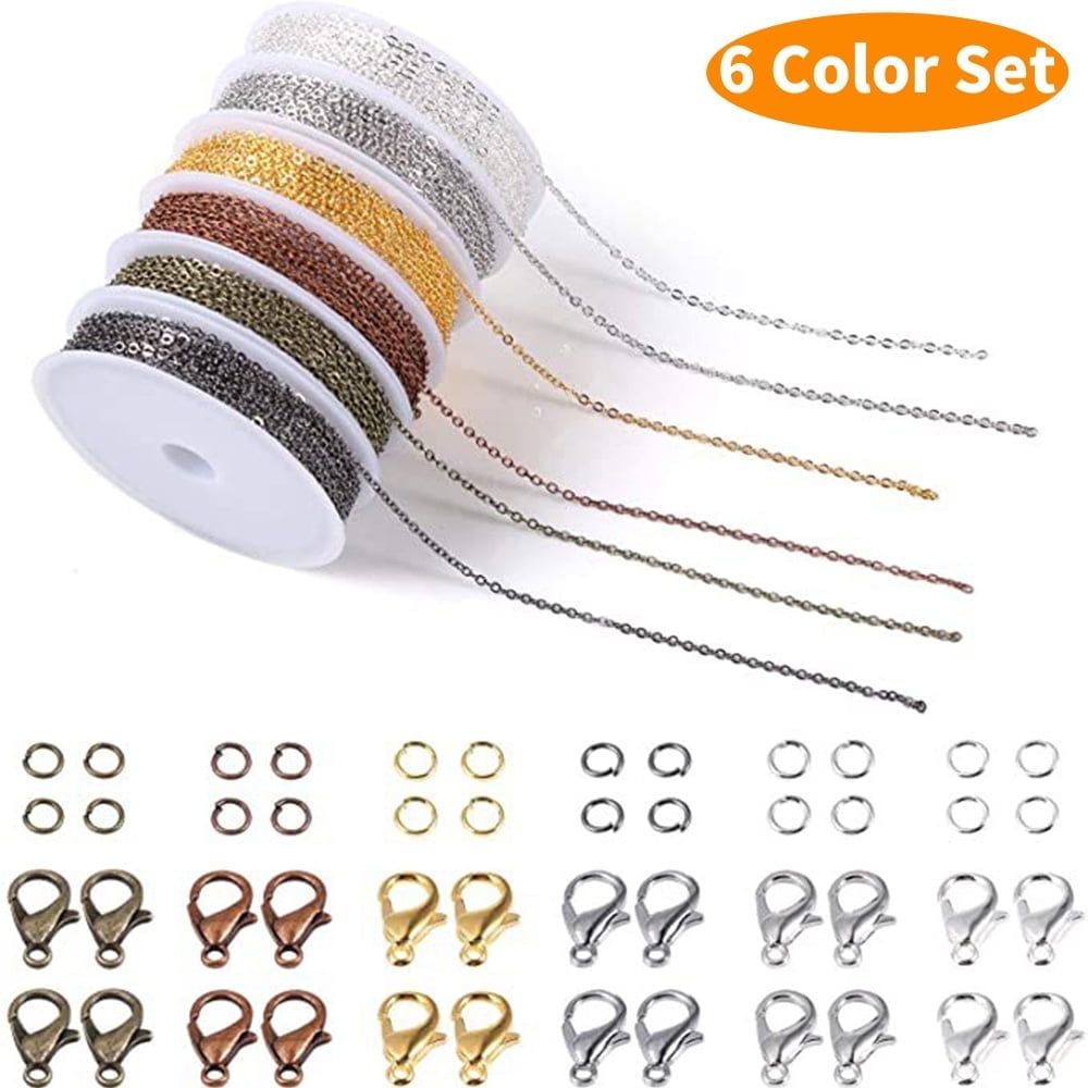 Kabuer Chains for Jewelry Making, 6-Color Metal Link Rolls, DIY Craft ...