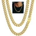 ChainsHouse 9MM Cuban Link Chain Necklace for Men Women 22 Inch 14K ...