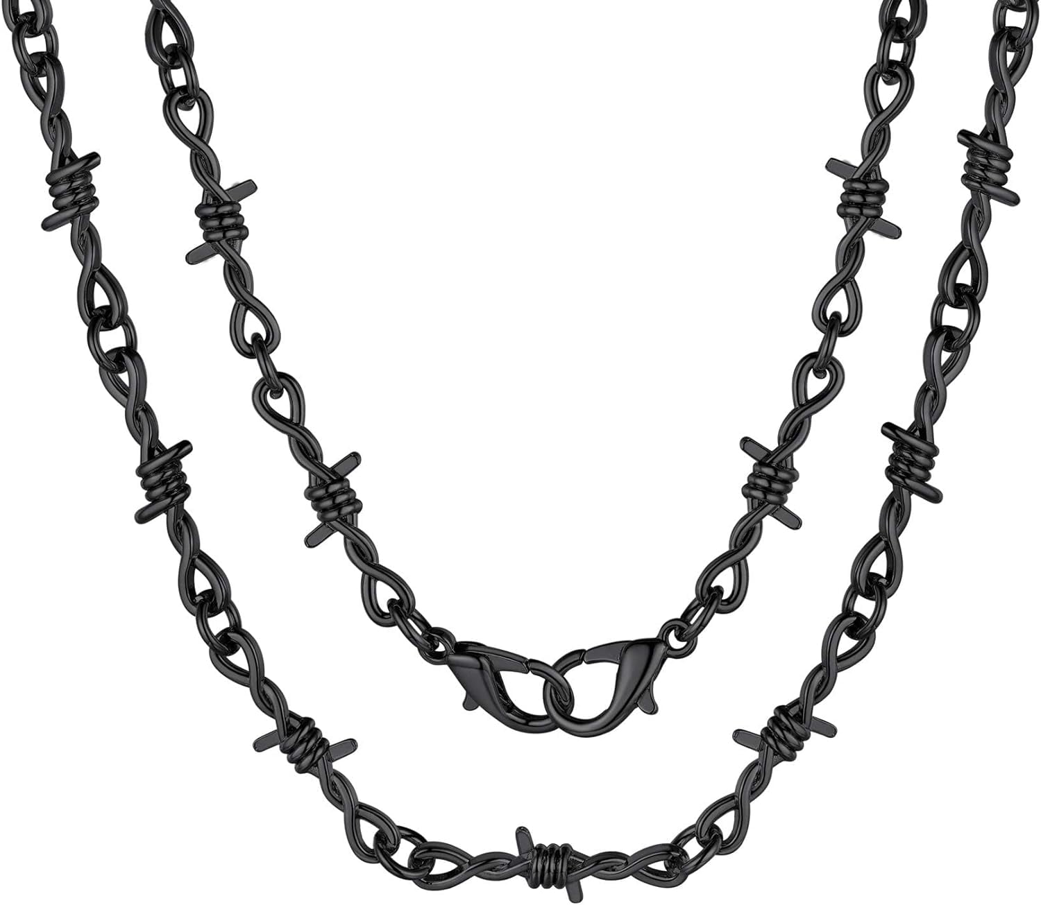 ChainsHouse Black Punk thorns Chain Necklaces for Men Women Trendy ...