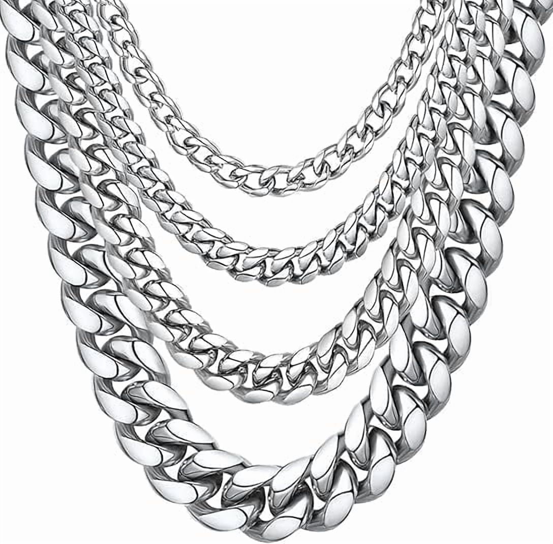 ChainsHouse Stainless Steel Cuban Link Chain Necklace for Men Durable ...