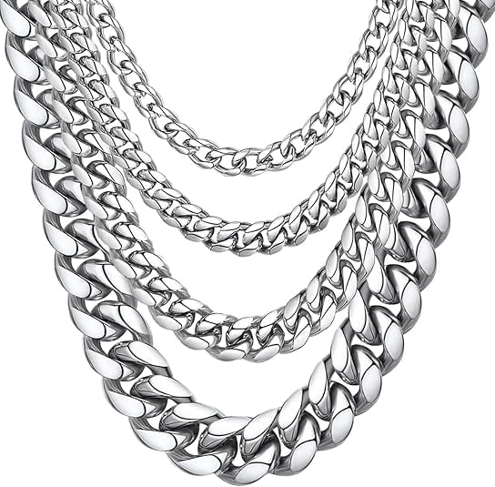 ChainsHouse Cuban Chain Necklace for Men, Chunky Curb Link Necklaces ...