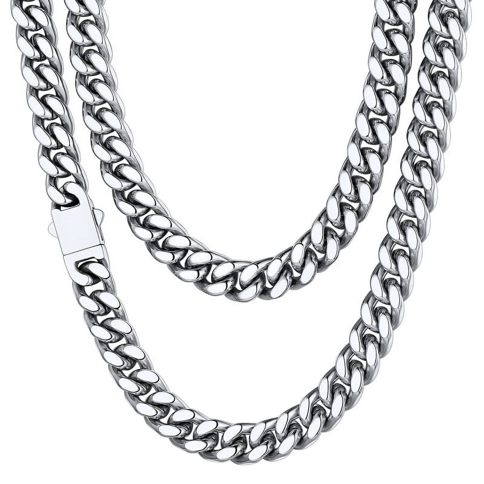 ChainsHouse Cuban Link Chains Necklace for Men Women 9mm Stainless Steel Miami Chains Jewelry ...