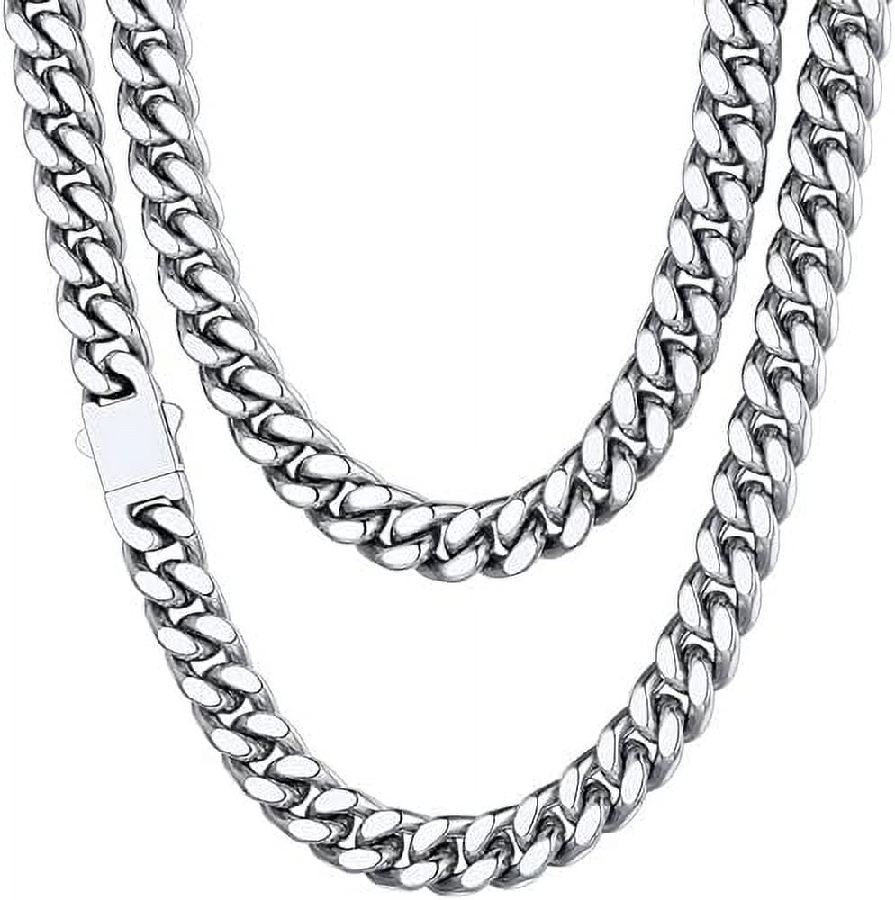 ChainsHouse Cuban Link Chains Necklace for Mens, Stainless Steel Chains for His Hip Hop Jewelry ...