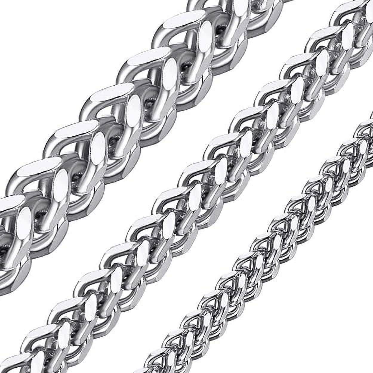 ChainsHouse Women Men's Stainless Steel Necklace 3mm Flat Franco Chain Link Jewelry Gift, 14 ...