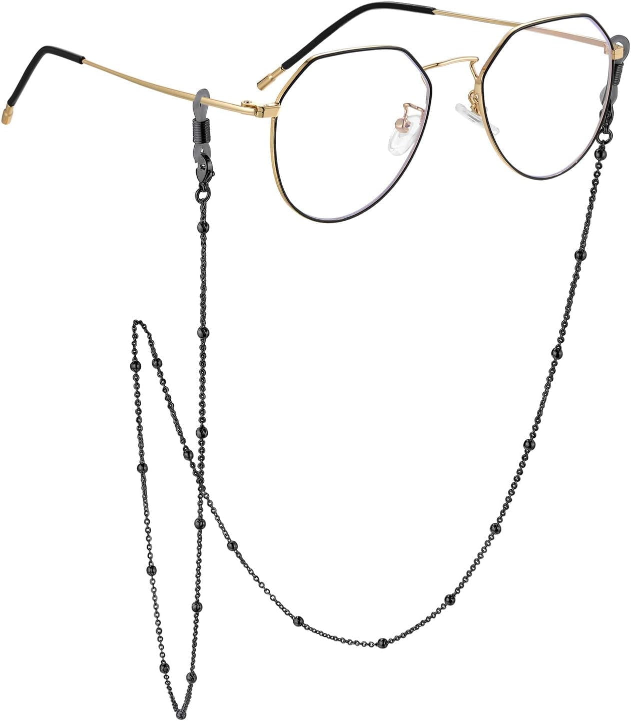 ChainsHouse Glasses Strap Bead Chain for Women Men Black Sun Eye ...