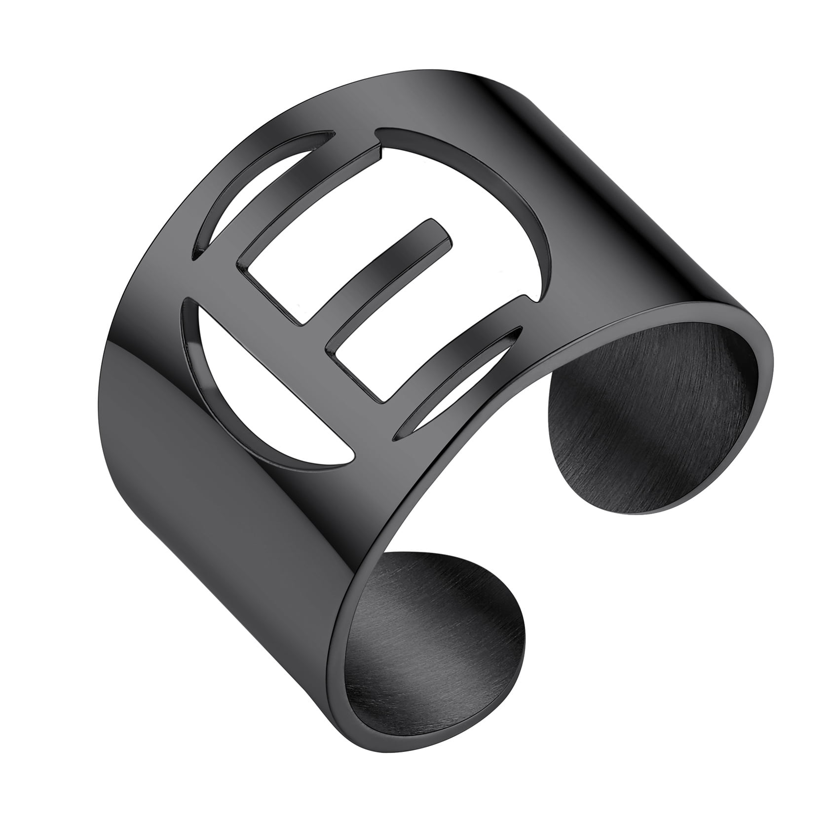 ChainsHouse Initial Signet Rings for Women/Men,Black Custom Letter A-Z ...