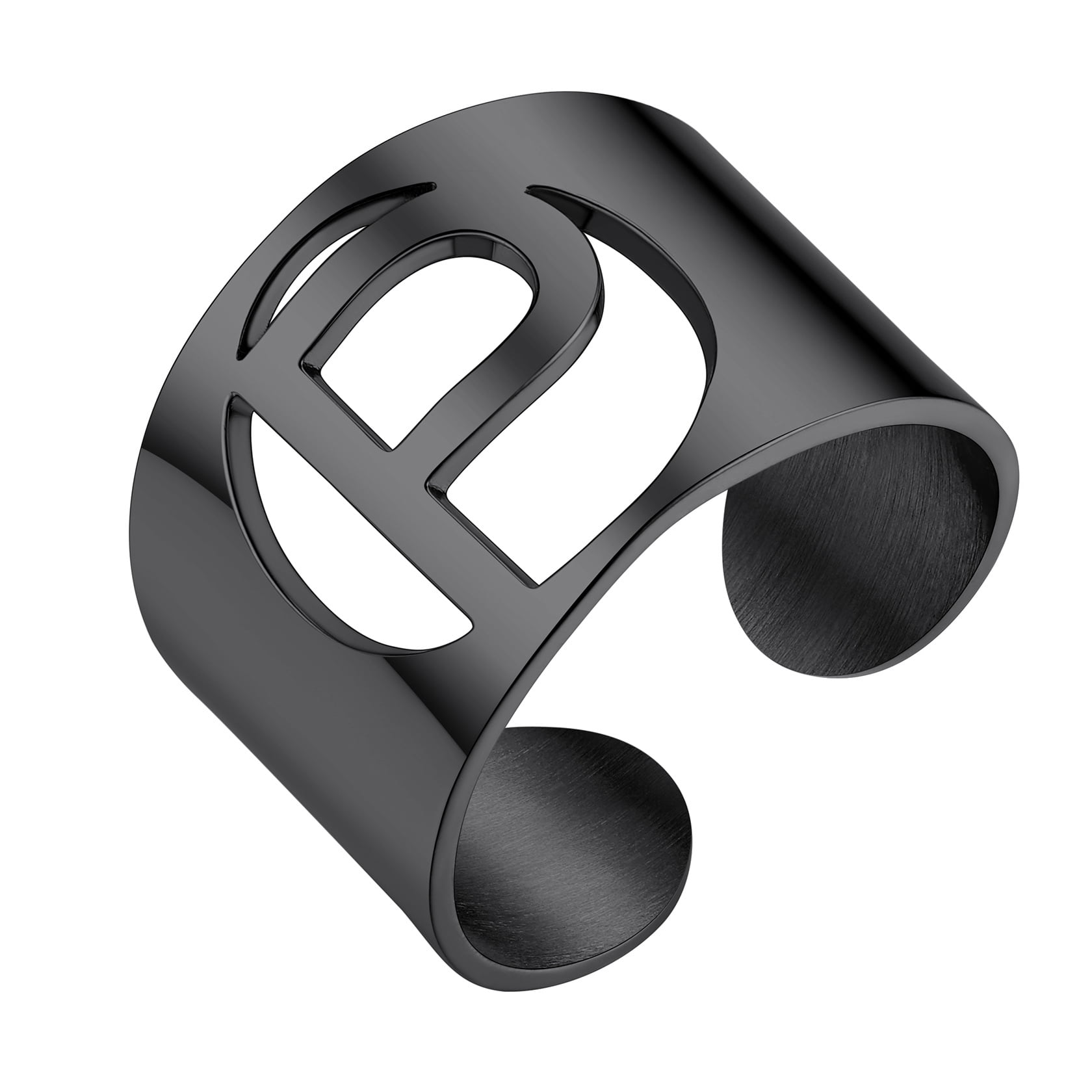 ChainsHouse Initial Signet Rings for Women/Men,Black Custom Letter A-Z ...