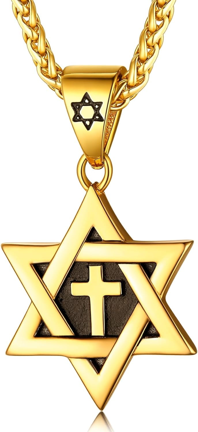 ChainsHouse Star of David Necklace for Men Women Stainless Steel/Gold ...