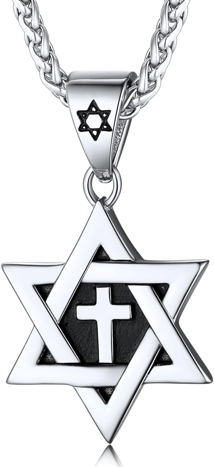 ChainsHouse Jewish Magen Star of David Necklace for Men,Stainless Steel ...