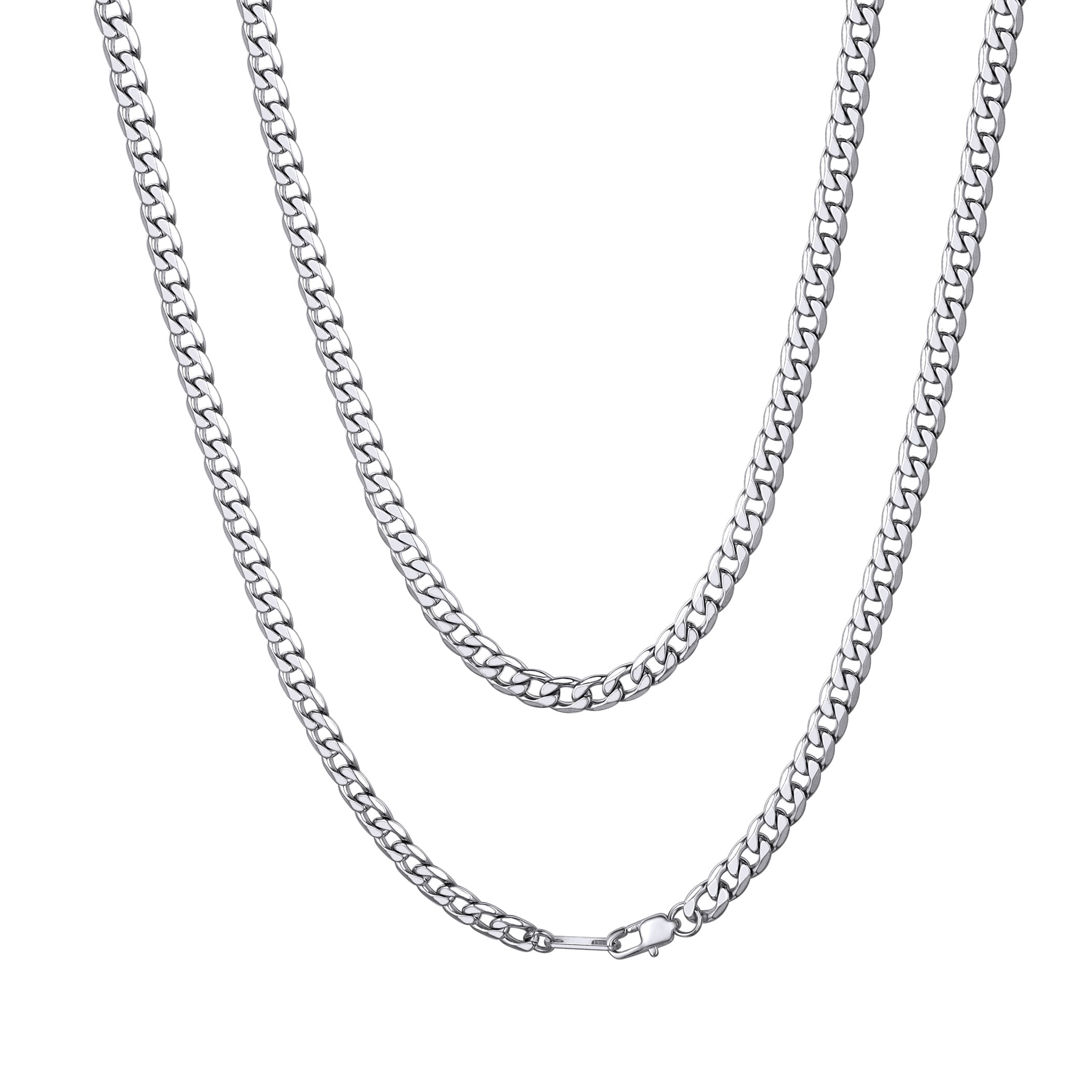 ChainsHouse Men's Cuban Link Chain Necklace Stainless Steel Waterproof ...