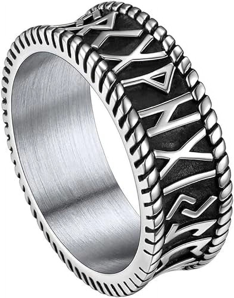 ChainsHouse Norse Viking Rune Ring for Men,Stainless Steel Retro Ring ...